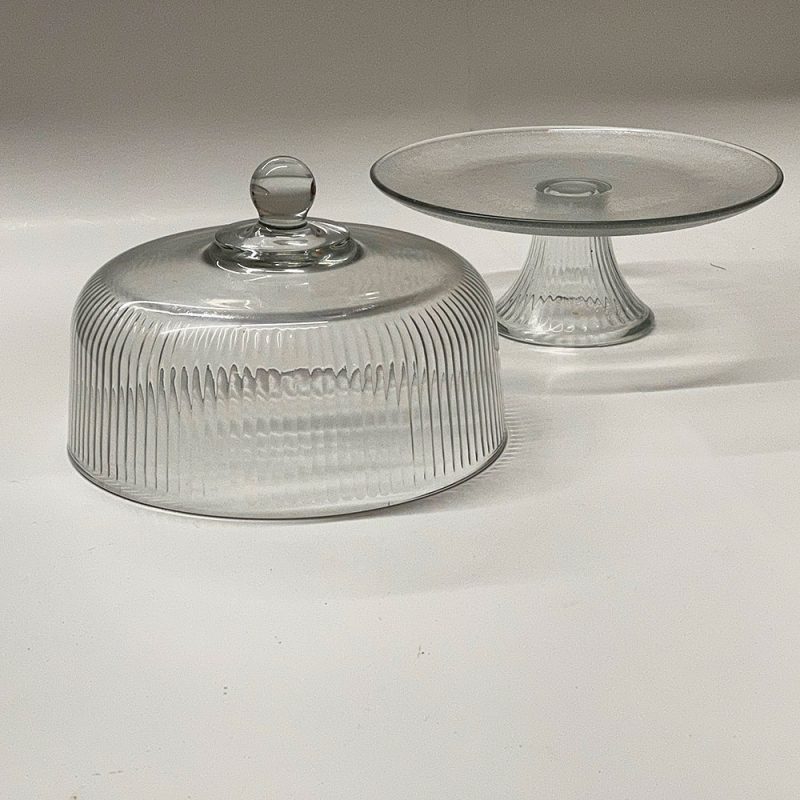 Vintage 1950's Glass Covered Cake Stand - Catherine's Loft