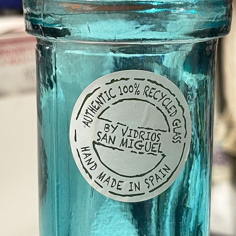 Large Decorative Blue Vidrios San Miguel/Spain Bottle - Catherine's Loft